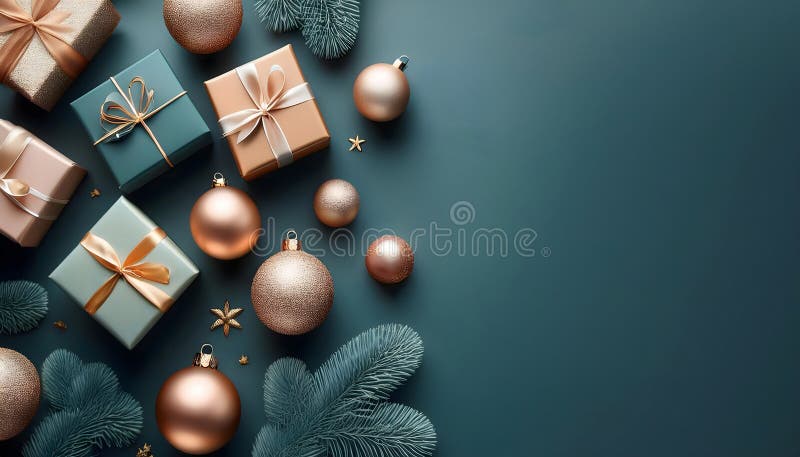 Top View 3D Rendering, Studio Lights of a Minimalistic of Christmas ...