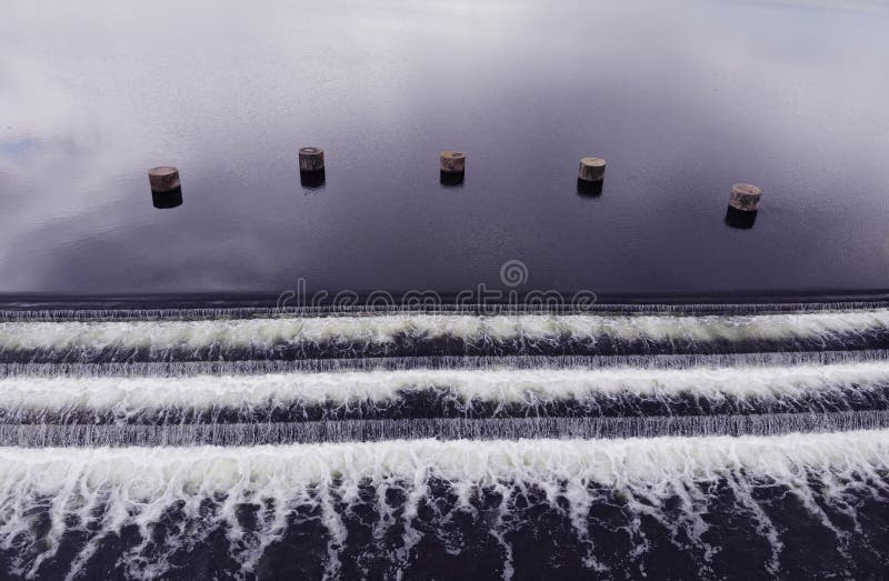 Top view of the dam stock photo. Image of flow, energy - 161877750