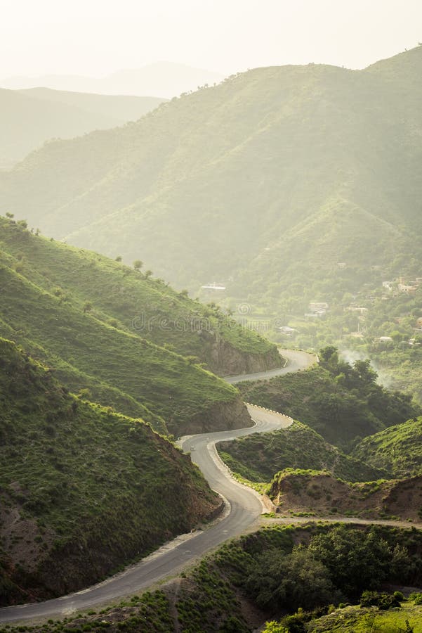 Top View, Dangerous Road at KPK Mountain Range in Pakistan Stock Image ...