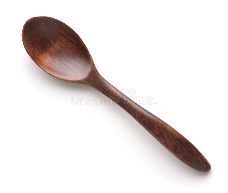 Top View of Dark Brown Wooden Teaspoon Stock Photo - Image of small ...
