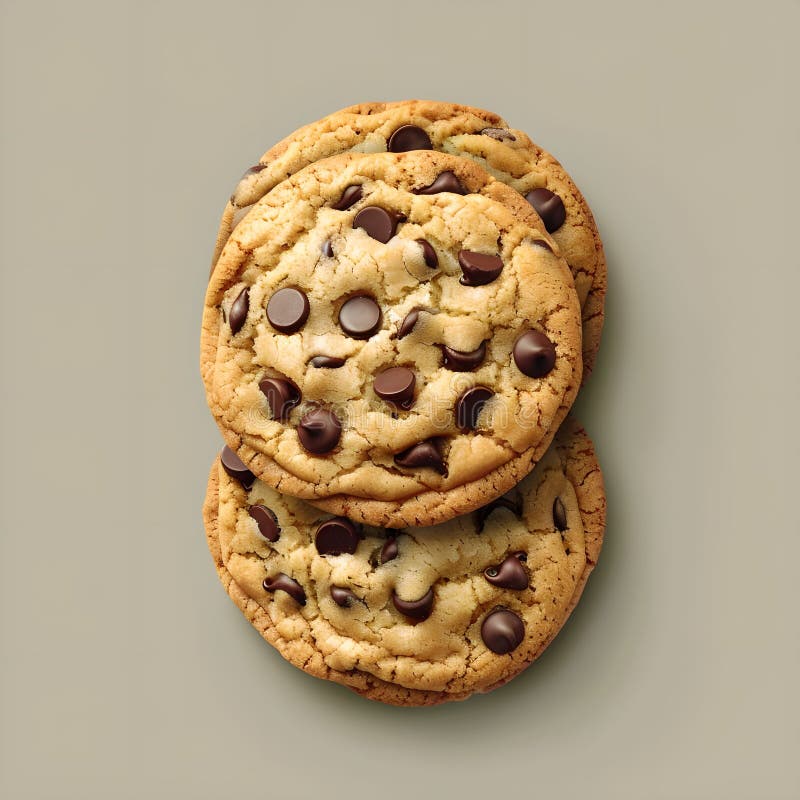 A Top View of Decadent Chocolate Chip Cookies (AI-Generated) Stock ...
