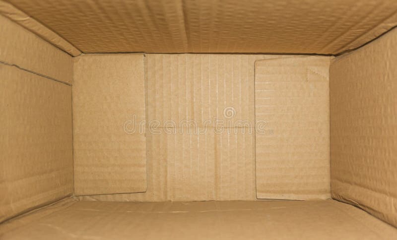 Top View of Deep Empty Cardboard Box, Opened Brown Paper Carton Box ...