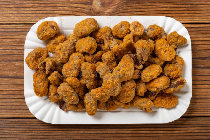 Top View Deep Fried Broad Beans Snack Horizontal Composition Stock ...