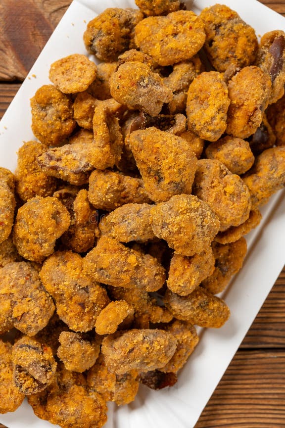 Top View Deep Fried Broad Beans Snack Vertical Composition Stock Image ...