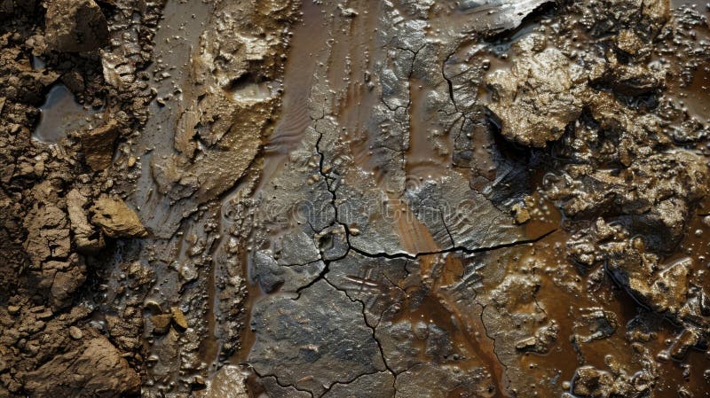 A Top View of a Deep Mud Puddle Showcasing the Smooth and Slick Texture ...