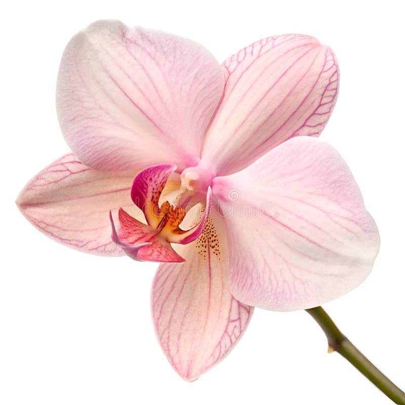 Top View of a Delicate Pink Orchid Flower Stock Illustration ...