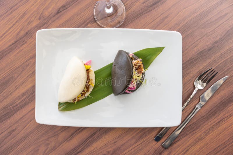 Top View of Delicious Bao Buns on the Plate Stock Photo - Image of buns ...