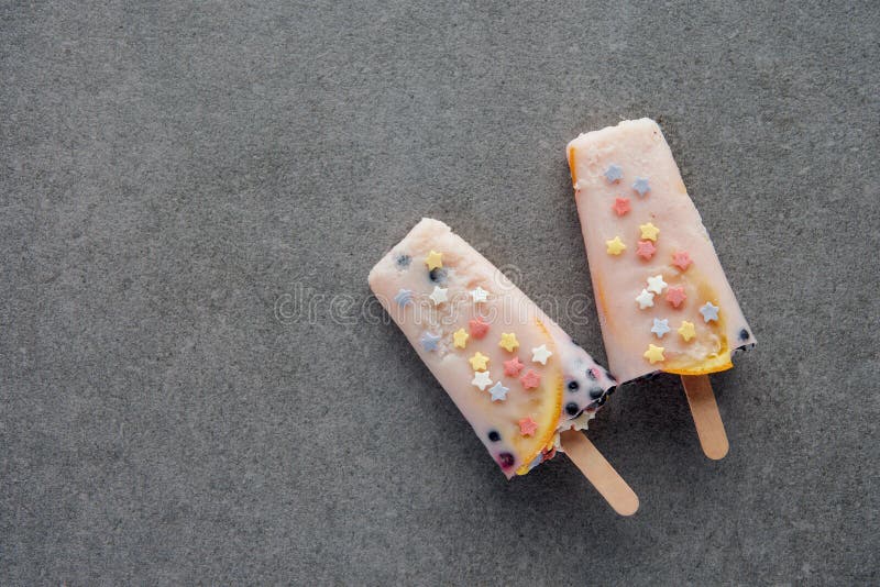 Top View of Delicious Cold Popsicles on Sticks Stock Photo - Image of ...