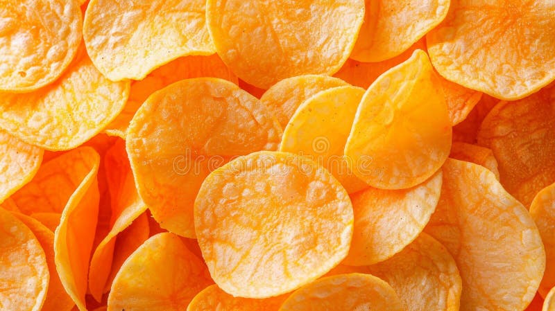 Top View of Delicious Crispy Potato Chips on a Snack Themed Background ...