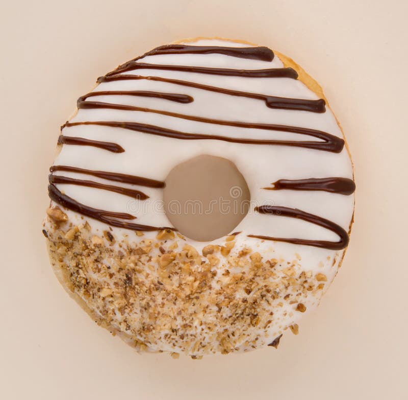 Top View of Delicious Donut Isolated Over White Stock Image - Image of ...