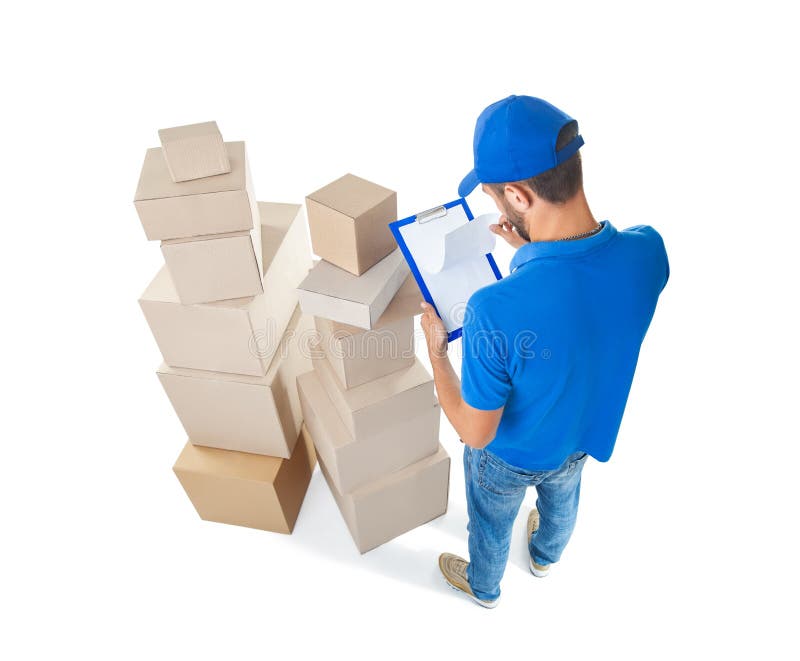 Stack of Parcels Delivered Near Front Gates Stock Image - Image of ...