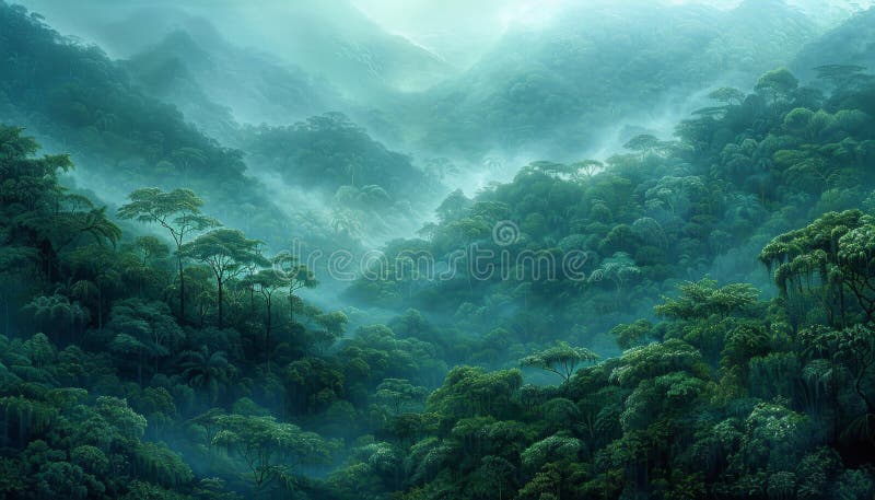 Top View of Dense Forest in Brazil Stock Illustration - Illustration of ...