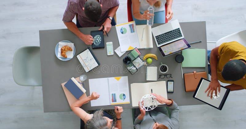 Top View, Design and Team Brainstorming, 3d Model Planning or ...