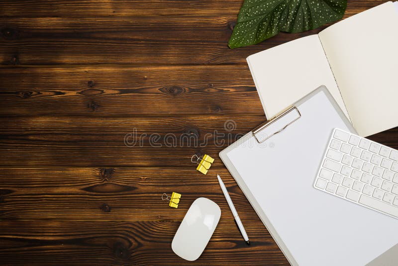 Top View Desk with Copy Space Stock Photo - Image of page, document ...
