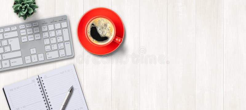 Top View of a Desk with Copy Space on the Right Side Stock Image ...