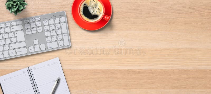 Top View of a Desk with a Keyboard and Copy Space Stock Image - Image ...