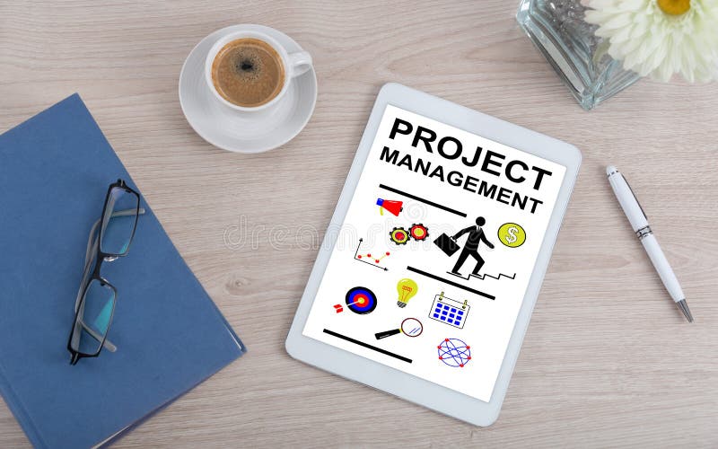 Project Management Concept on a Digital Tablet Stock Image - Image of ...