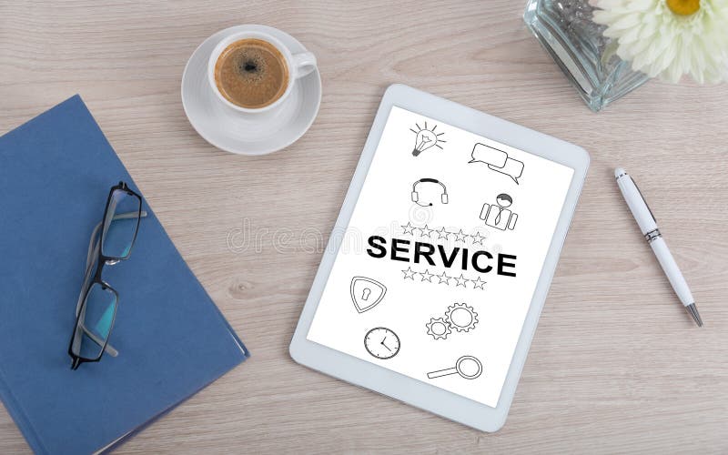 Service Concept on a Digital Tablet Stock Photo - Image of service ...