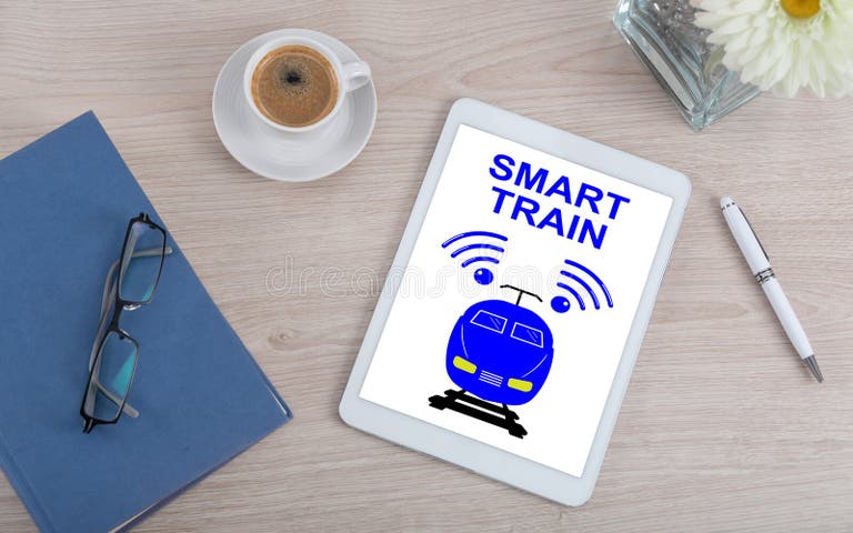 Smart Train Concept on a Digital Tablet Stock Photo - Image of train ...