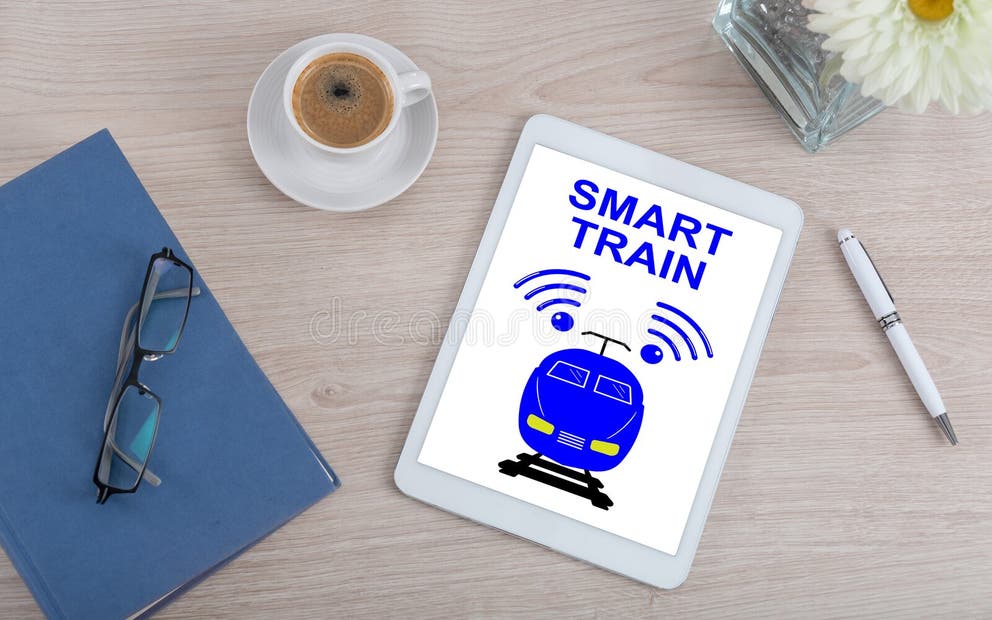 Smart Train Concept on a Digital Tablet Stock Photo - Image of train ...