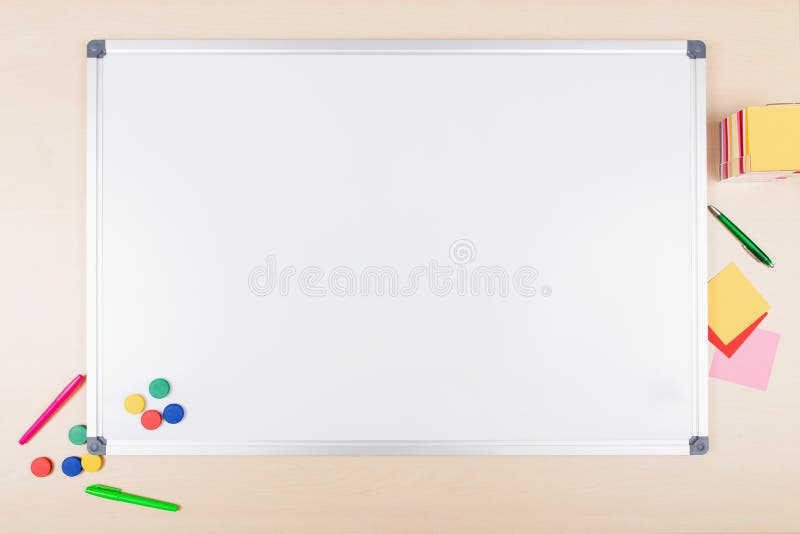 Top View of an Desk Top with Whiteboard Stock Image - Image of ...