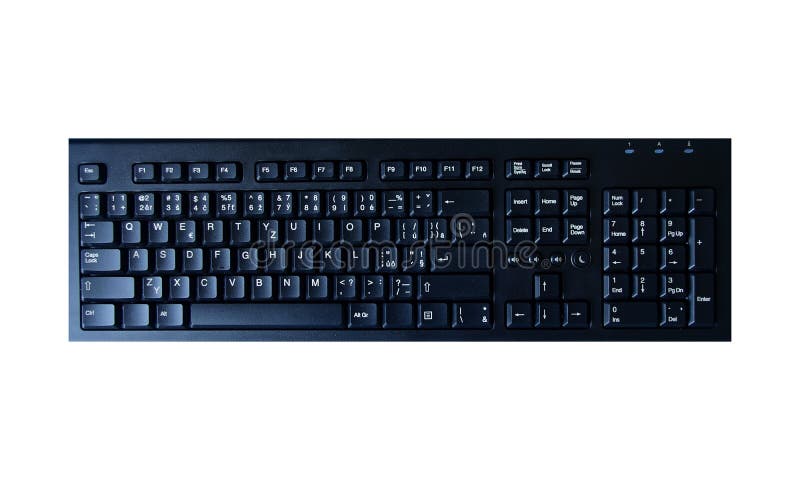 Top View of Desktop Computer Keyboard Isolated on White Background ...