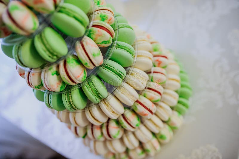 Top View of Dessert Table with a Large Macaroons Stock Image - Image of ...