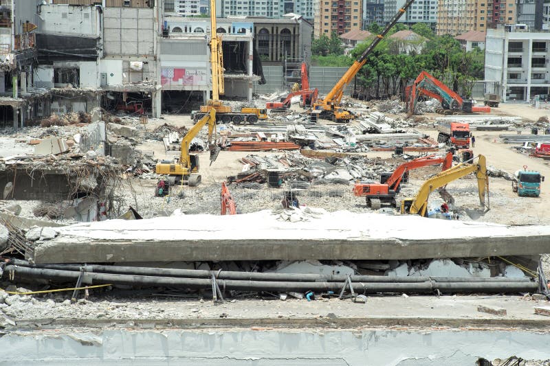 Top View of the Destroyed Building. Demolition of the Building Stock ...