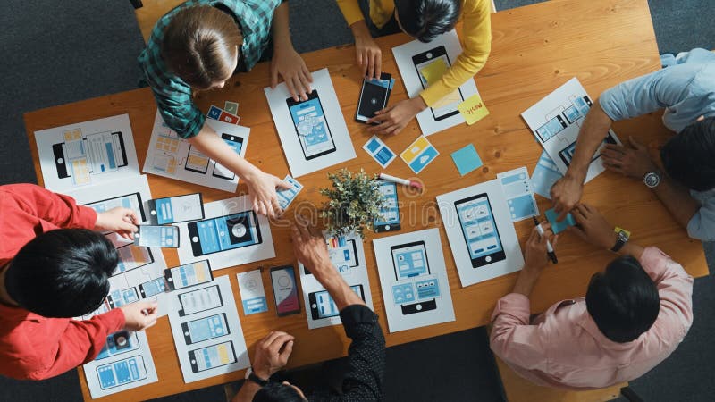 Top View of Developer and Designer Shake Hand Together at Meeting ...