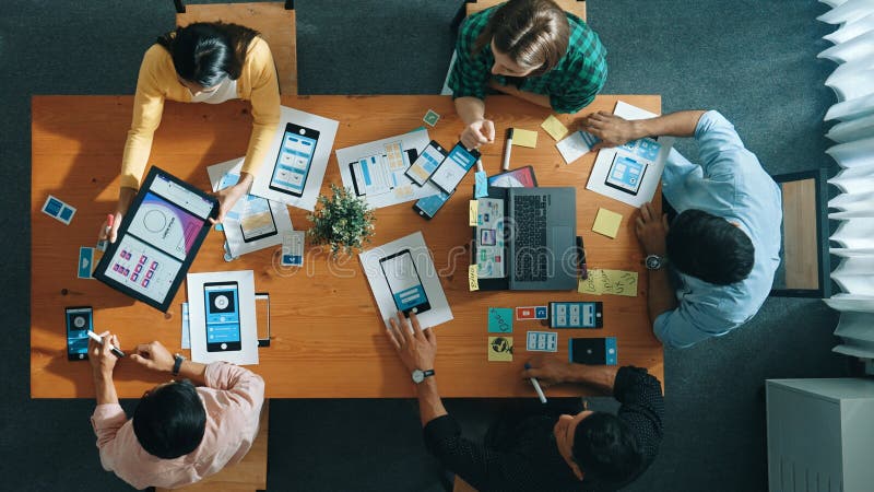 Top View of Developer and Designer Shake Hand Together at Meeting ...