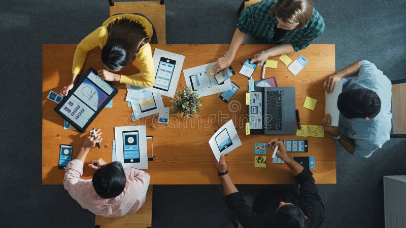 Top View of Developer and Designer Shake Hand Together at Meeting ...