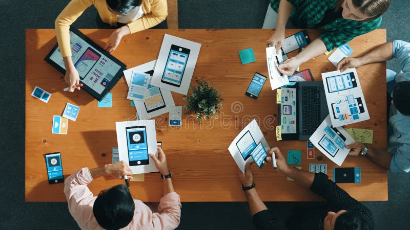 Top View of Developer and Designer Shake Hand Together at Meeting ...