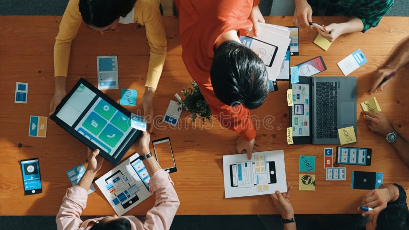 Top View of Developer and Designer Shake Hand Together at Meeting ...