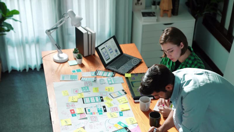 Top View of Developer Working Together To Design Ux Ui Design ...