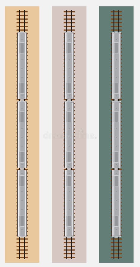 Top View of Diesel Railcar Train with Track Stock Illustration ...