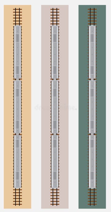 Top View of Diesel Railcar Train with Track Stock Illustration ...