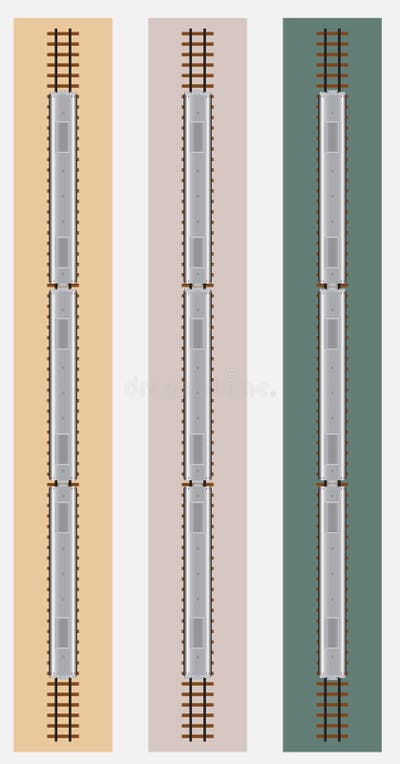 Top View of Diesel Railcar Train with Track Stock Illustration ...