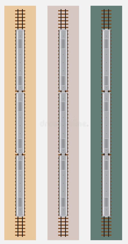 Top View of Diesel Railcar Train with Track Stock Illustration ...