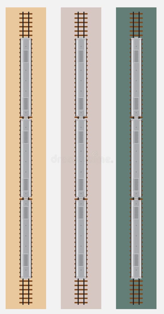 Top View of Diesel Railcar Train with Track Stock Illustration ...
