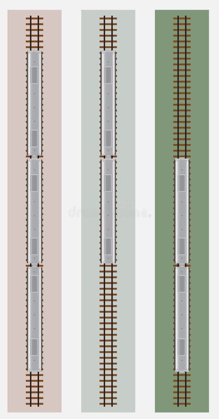 Top View of Diesel Railcar Train with Track Stock Vector - Illustration ...