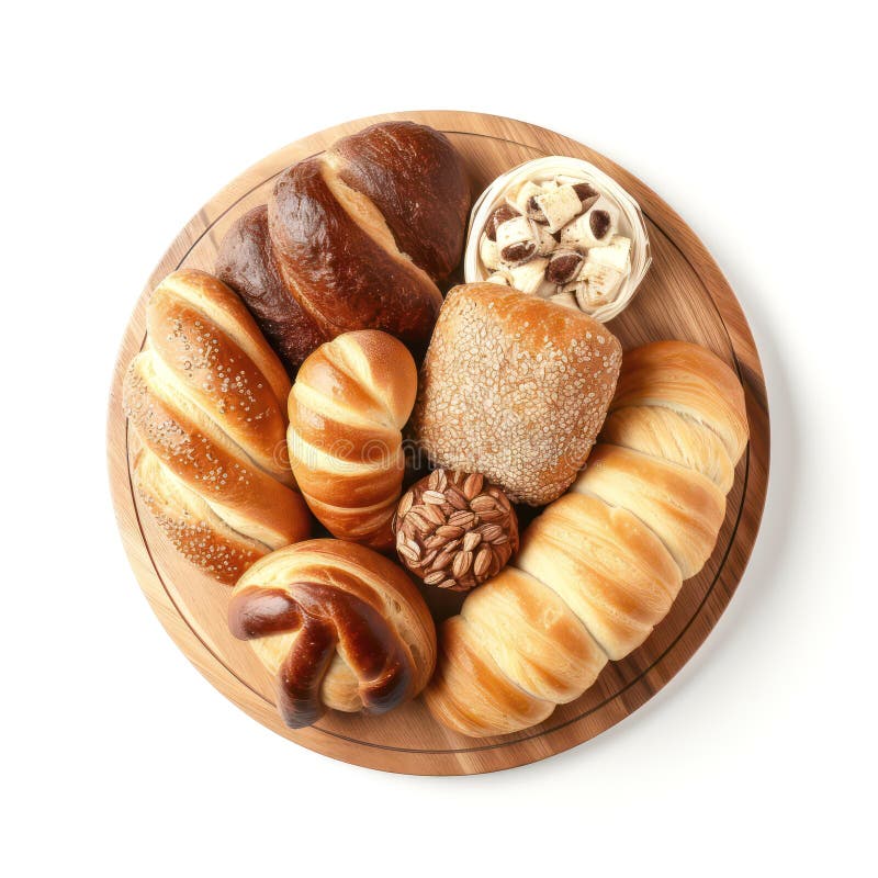 Top View of Different Buns and Bread. Stock Illustration - Illustration ...