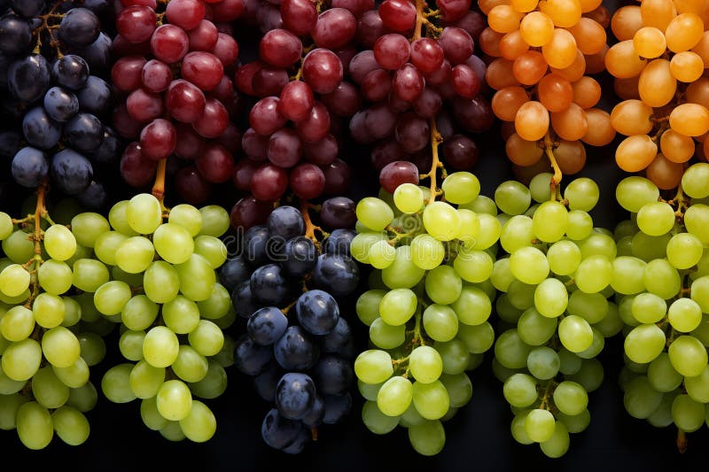Top View of Different Grape Varieties. Generative AI Stock Photo ...