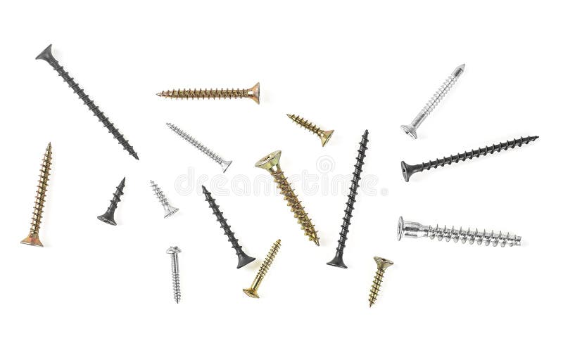 Top View of Different Screws Isolated on White Background Stock Image ...