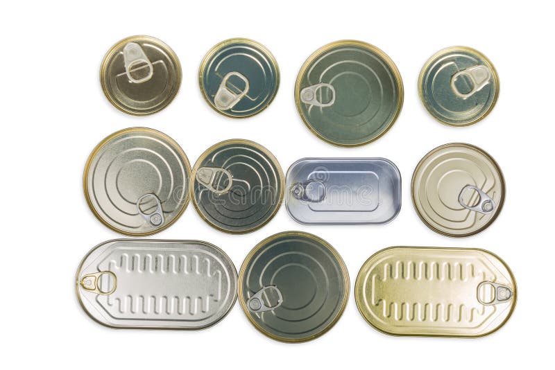 Top View of Different Sealed Tin Cans of Canned Fish Stock Image ...