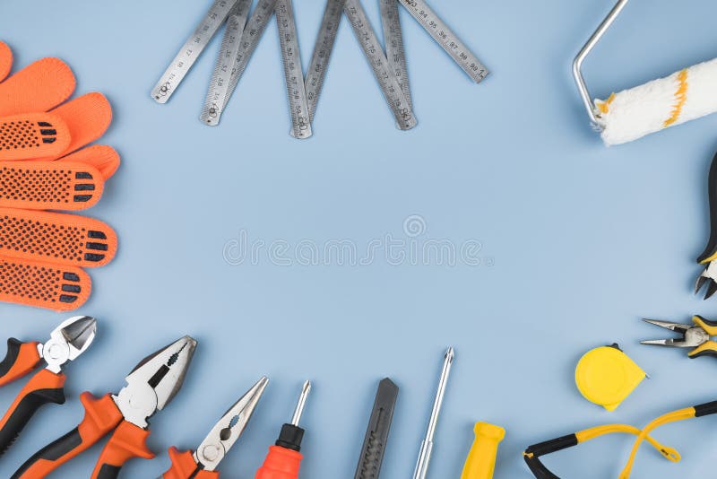 Top View Different Types Tools. High Quality Photo Stock Image - Image ...