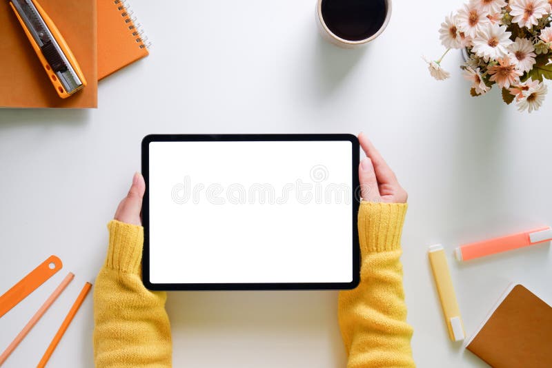 Top View Digital Tablet Hero Header Template Stock Photo - Image of ...