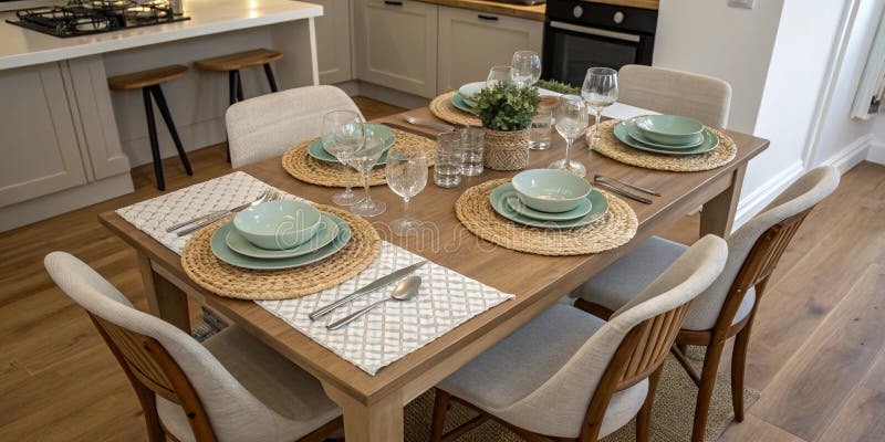 Top View of Dining Table with Chairs Stock Image - Image of ...