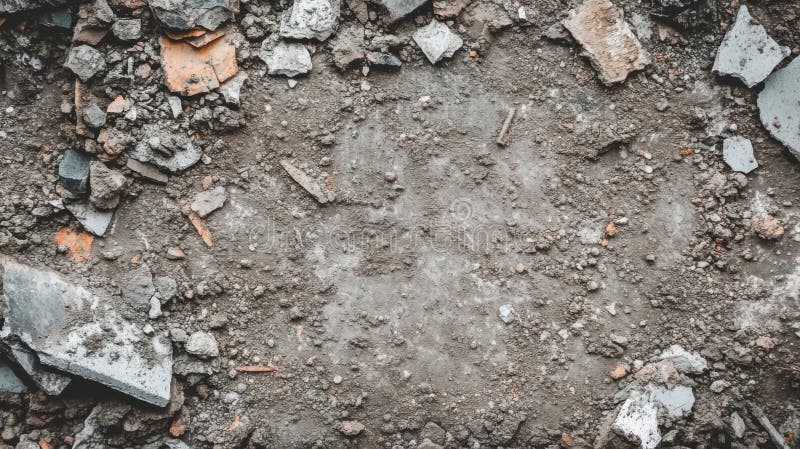 Top View of Dirty and Rubble Covered Ground Texture Stock Illustration ...