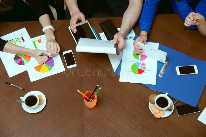Top View of the Discussion at the Table Entrepreneurs Stock Image ...