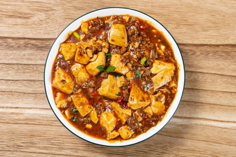 Top View Dish of Home Made Mapo Tofu Stock Image - Image of traditional ...